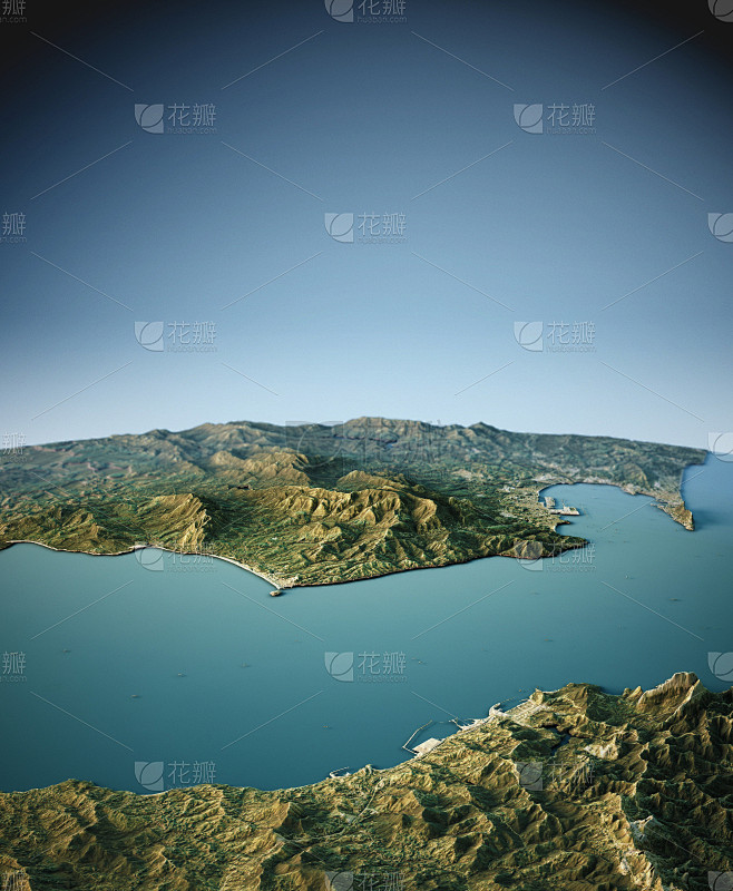 直布罗陀海峡,彩色图片,三维图形,风景,自然,南,北,休达,直布罗陀,直布罗陀岩石