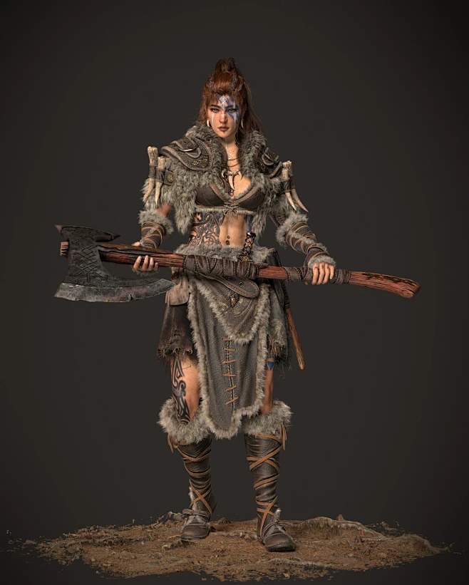 韩国3d艺术家hansol lee写实角色建模作品《女蛮子》-CG99(cg99.com)-花瓣网