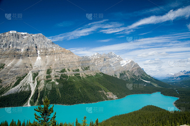 湖,加拿大落基山脉,自然,水,水平画幅,地形,阿尔伯塔省,无人,蓝色,夏天