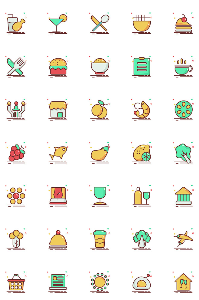 mbe多色家宴矢量图标icon-花瓣网