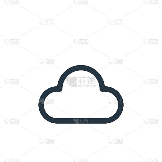 云矢量图标孤立在白色背景。轮廓，细线云图标用于网站设计和移动，应用程序开发。细线云轮廓图标矢量插图。