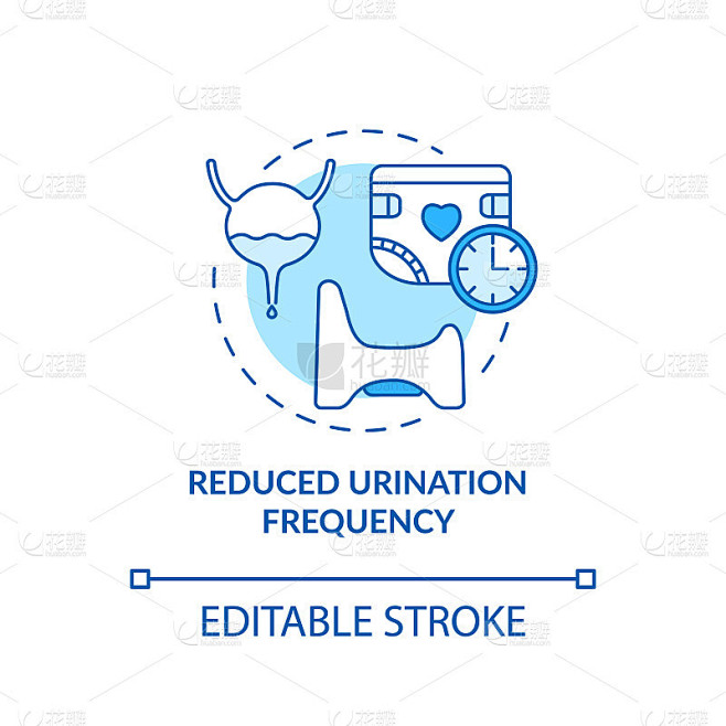 Reduced urination frequency turquoise concept icon
