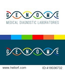 Genome logo of medical clinic diagnostic laboratories. Color vector DNA ...
