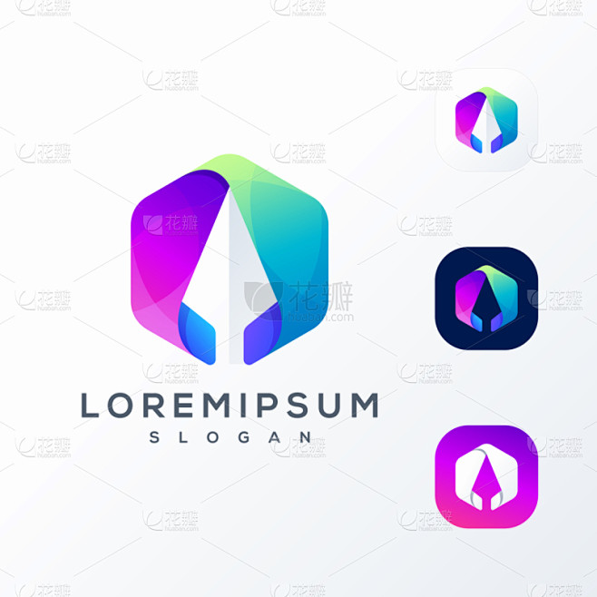 Colorful Arrow Negative Space Logo Design Ready