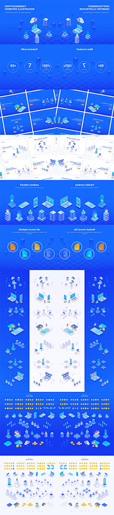 2.5D-花瓣网|陪你做生活的设计师 | 区块链比特币插画