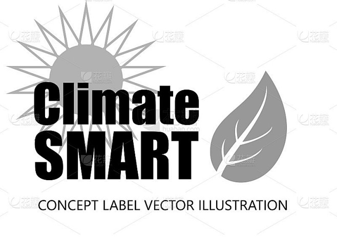 Vector illustration with text Climate SMART to ind