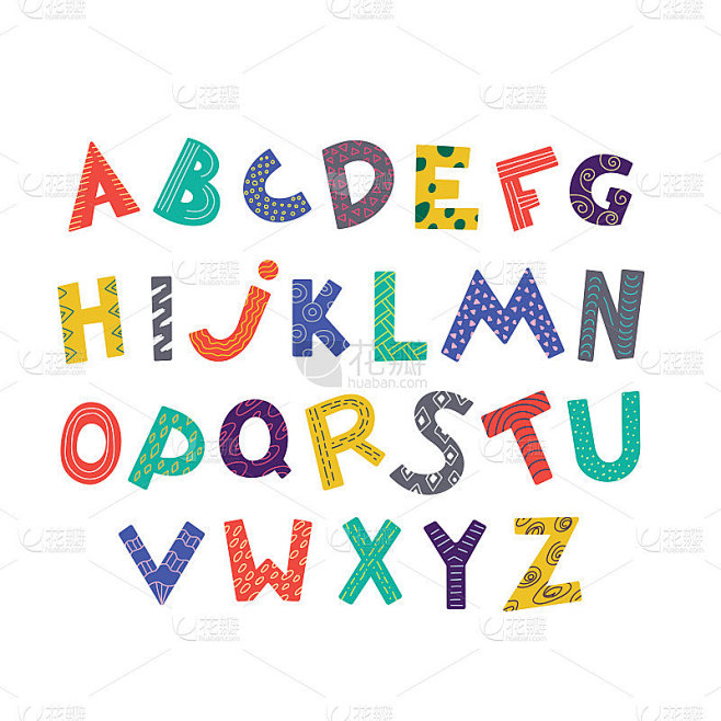 Decorative modern creative English alphabet. Creat