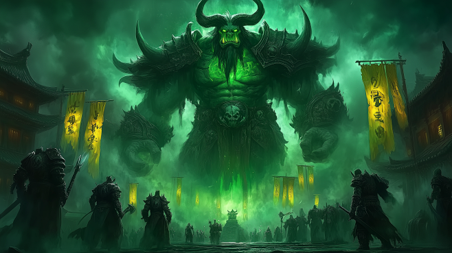 echo_360_World_of_Warcraft_a_green_necromancer_army_with_large ...