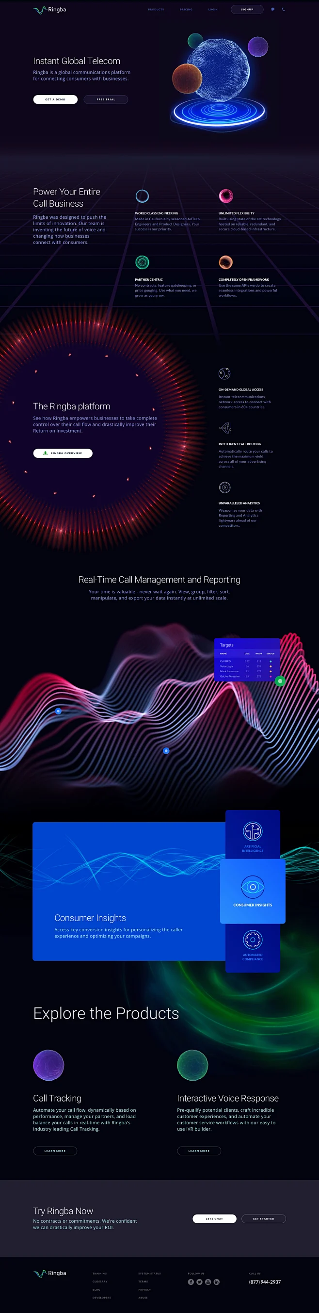 [米田/主动设计整理]Ringba - Landing page design inspiration-花瓣网