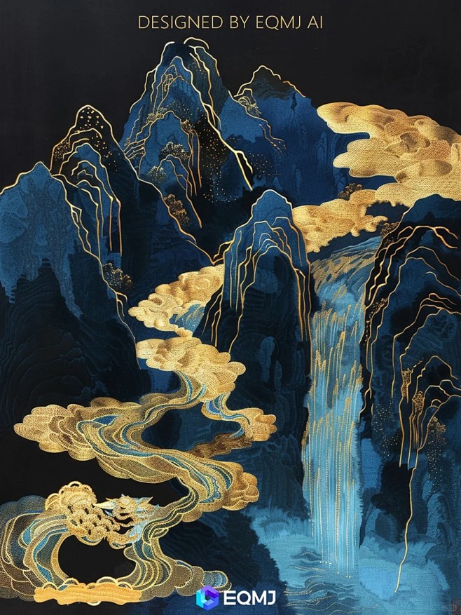 大美国风丨EQMJ AI绘制鎏金写意 山水画_9_EQMJ官方代言人_来自小红书网页版