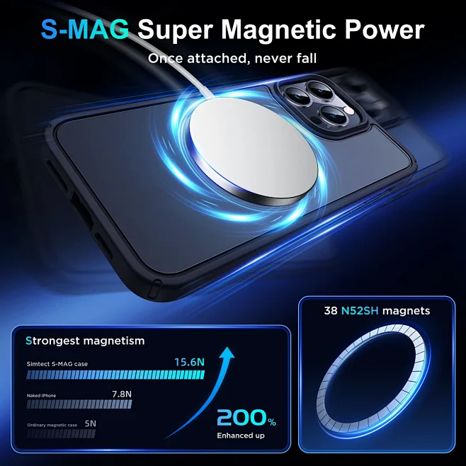 Amazon.com: Simtect Powerful Magnetic for iPhone 14 Pro Max Case [14FT ...
