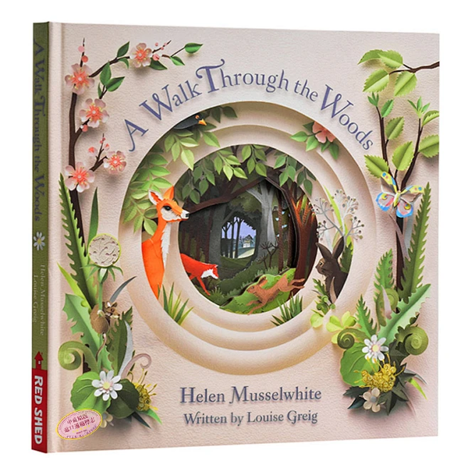 A Walk Through the Woods 穿过丛林 精装 剪纸立体书 英文原版 获奖绘本 剪纸立体书 4-9岁 精美纸雕书 3D 穿越 ...