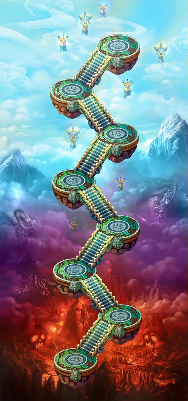 Q版关卡地图原画Q版关卡路线图来自cgbook.cn (1783)-花瓣网