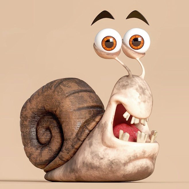 SLITHER-3D动物角色设定/蜗牛