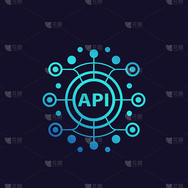 API，应用程序接口，软件集成矢量说明