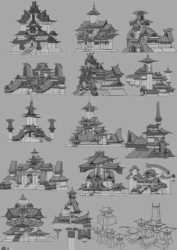 ArtStation - Chinese ancient architecture design, ALEX wentm -花瓣网