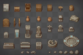其中包括图片：Pixel Art Top Down - Basic by Cainos-花瓣网