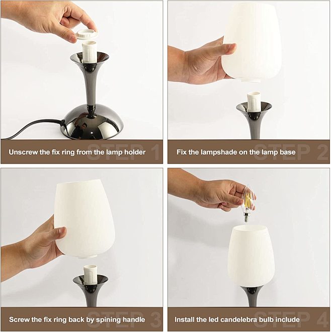 Bedside Table Lamp Touch Control Table Lamp Bedside Table Lamps with ...