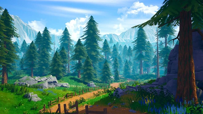 Stylized Forest Open World UE5-花瓣网
