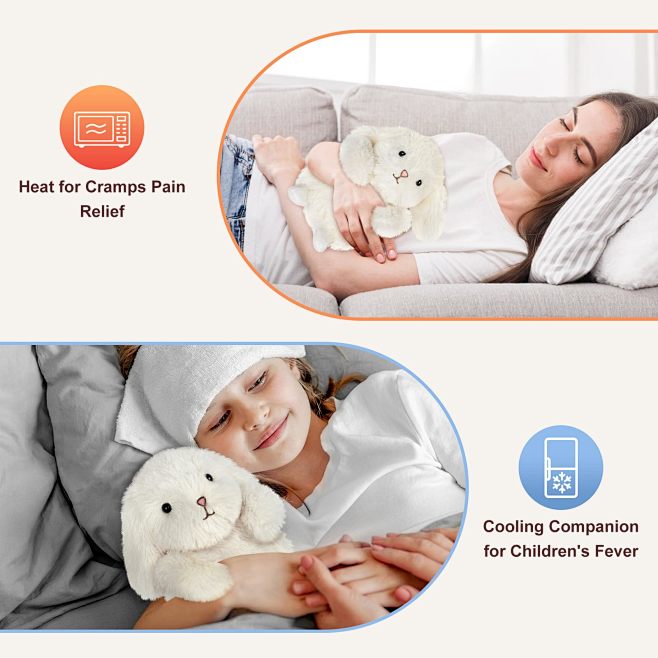 Amazon.com: Bunny Stuffed Animal, Microwavable Stuffed Animal for Period Cramps Pain, Rabbit ...