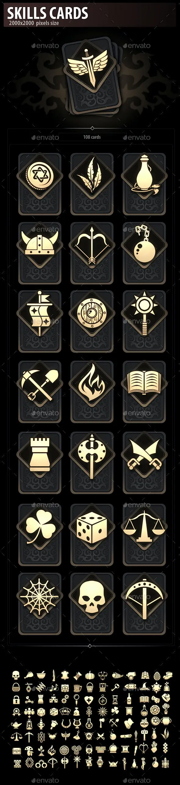 Skill Cards - Miscellaneous Game Assets-花瓣网