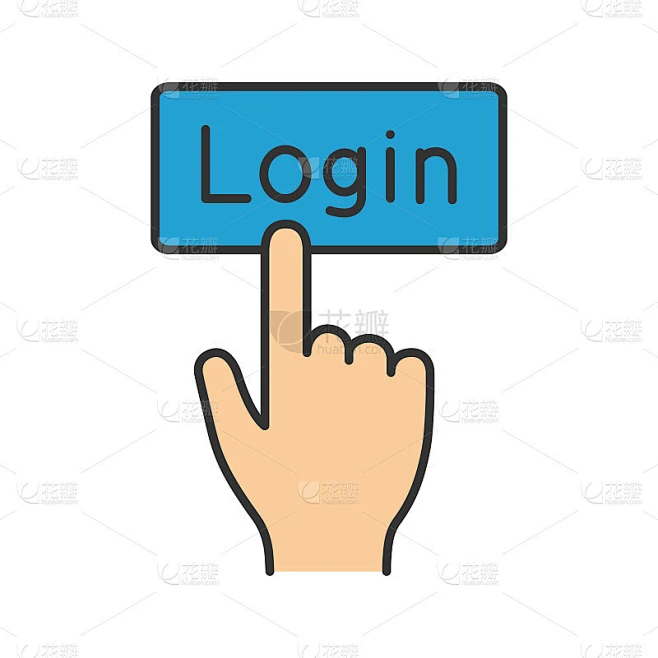 Login button click icon素材-花瓣网