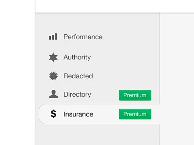 Sidebar tabs for a new web application.#tabs#,#application#,#icons#,# ...