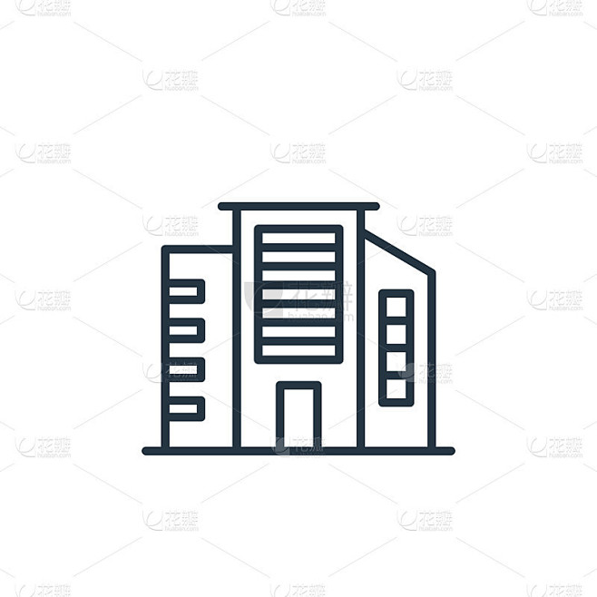 构建矢量图标。建筑可编辑的中风。构建线性符号，用于web和移动应用程序，标志，印刷媒体。细线说明。矢