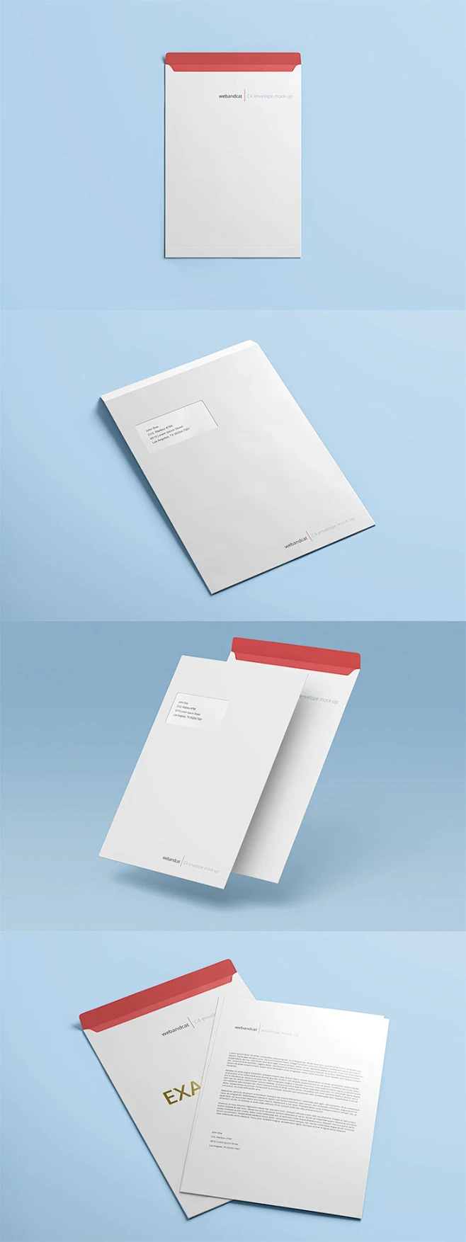 高品质的房地产VI设计C4大信封文件袋设计VI样机展示模型mockups-花瓣网