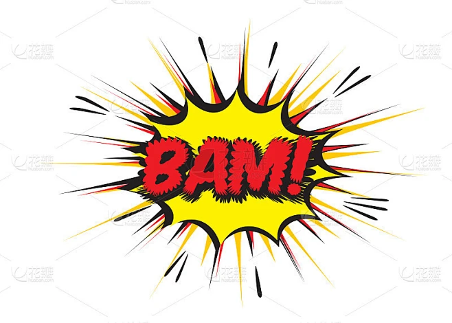 Text BAM. Color comic speech bubble. Vector Illust素材-花瓣网