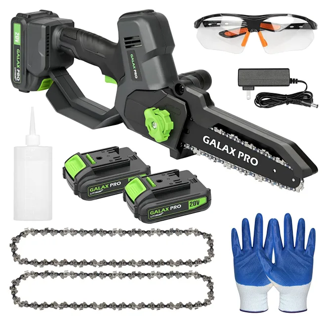GALAX PRO Cordless Mini Chainsaw 8 Inch with Auto Oiler, Battery ...