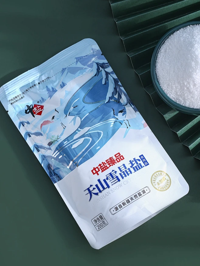 【4袋】中盐未加碘天山雪晶盐无碘天山湖盐不含抗结剂食用盐200g-tmall.com天猫-花瓣网