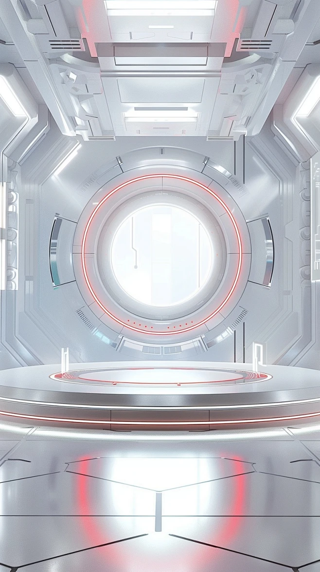 A simple sci-fi style design, high-end futuristic sense. In the middle ...