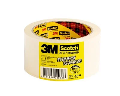 3M 思高® 透明高粘性封箱胶袋，48mmX100m，C452-花瓣网