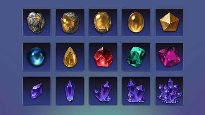 Gem Set_gem,stone,crystal - Asset Store : This asset has various styles ...