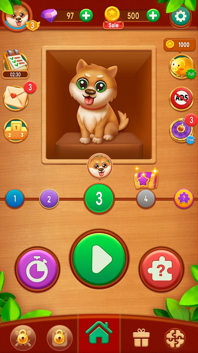 2D art dog character dog game Game Art GameIcon Pet ui design UI/UX ...