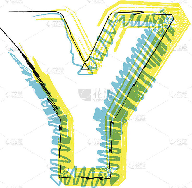手绘字体。字母Y