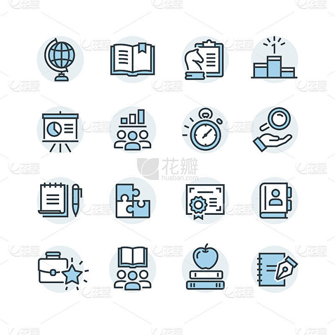 学校科目的矢量图标