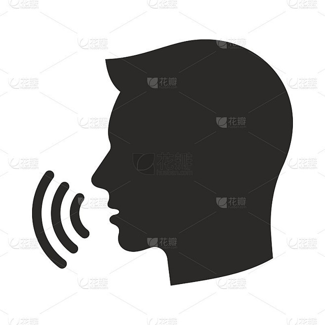 声音图标。语音消息。语音识别。语音命令。