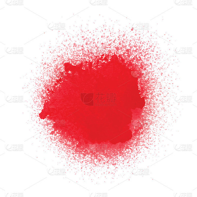 Red spray paint on white background