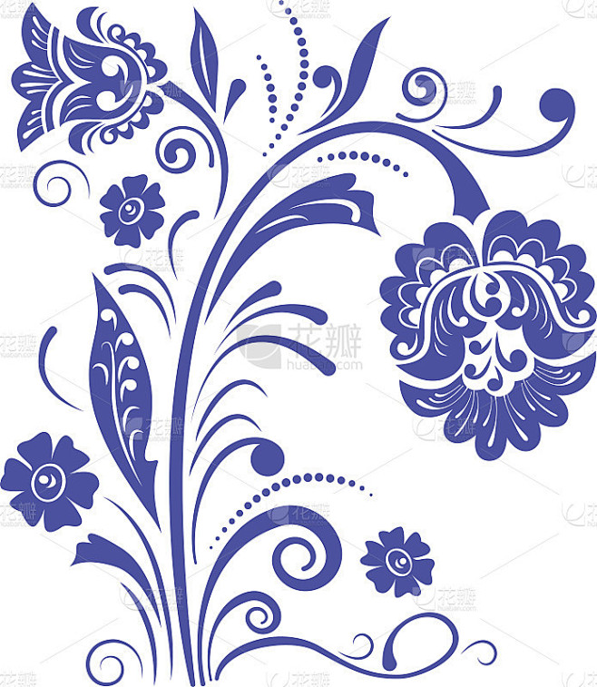抽象花式花，模板。