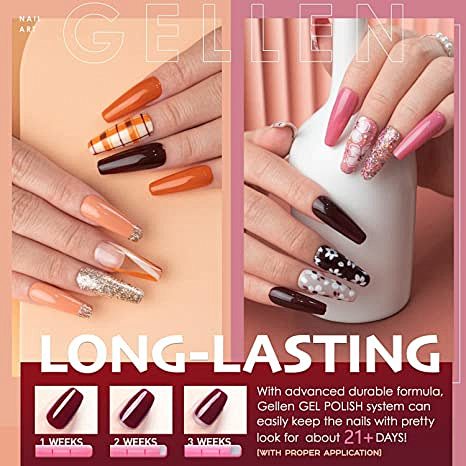 Amazon.com: Gellen Gel Nail Polish Kit - With Glossy/Matte Top&Base ...