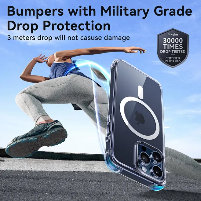 Amazon.com: Mkeke Magnetic Designed for iPhone 15 Pro Case, Compatible ...