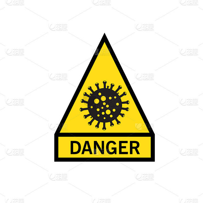 病毒生物危害警告安全图标矢量