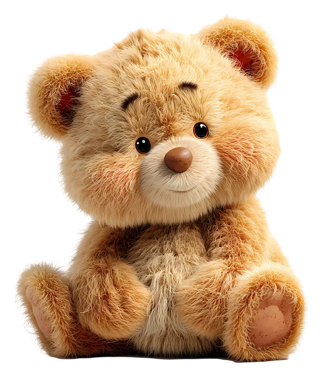 熊，玩偶，可爱娃娃，合成 c4d素材 家居素材 IP角色 c4d 树叶 三维场景 KV 电商美工群:129134938 c4d搭建 大促元素 电商立体场景 PNG 合成素材-花瓣网