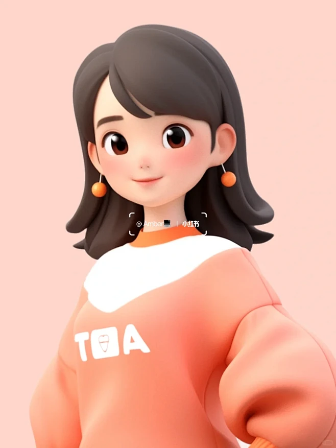 青春少女 3D IP人物 MJ文生图-花瓣网