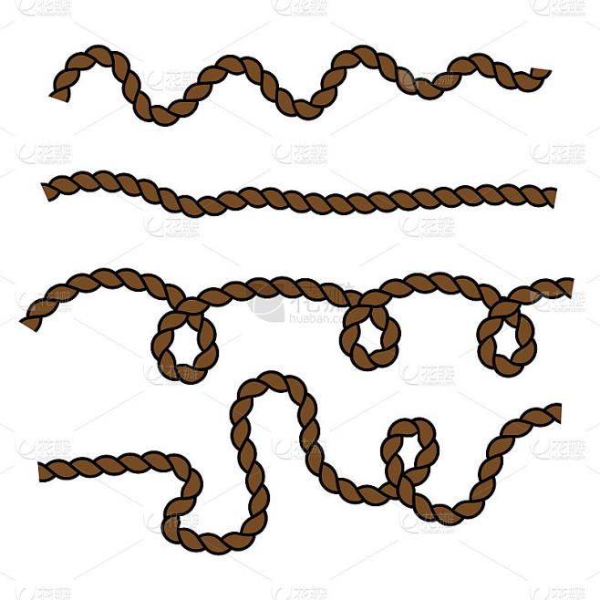 绳索。卡通矢量插图孤立的白色背景素材-花瓣网