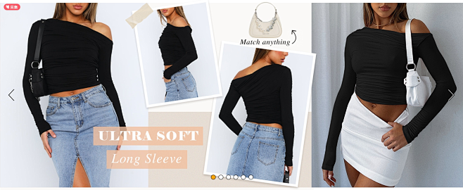 Darong Women's One Off Shoulder Long Sleeve Top Ruched Going Out Tops ...