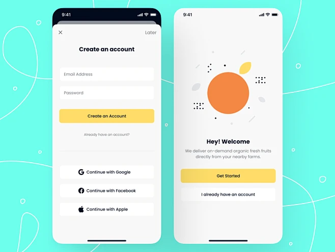 Create an account - iOS App Design app design create account dialog ios ...