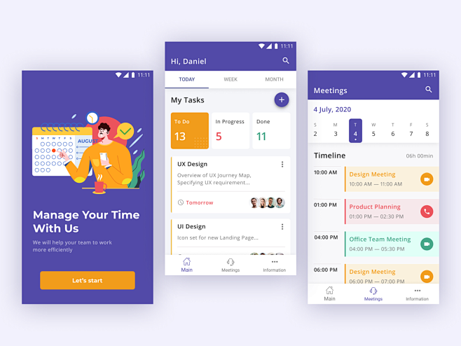 Task Manager Android app ux mobile ui app ui to do app schedule task m